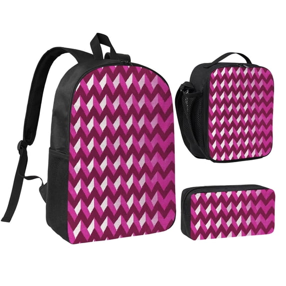 3pcs Casual Daypack 17 Inch Backpack Set Bookbag+Pencil Case+Lunch Bag ...