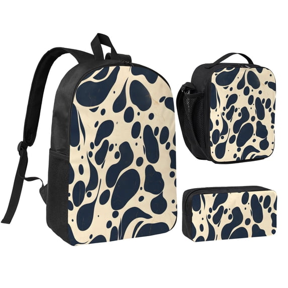 3pcs Casual Daypack 17 Inch Backpack Set Bookbag+Pencil Case+Lunch Bag ...