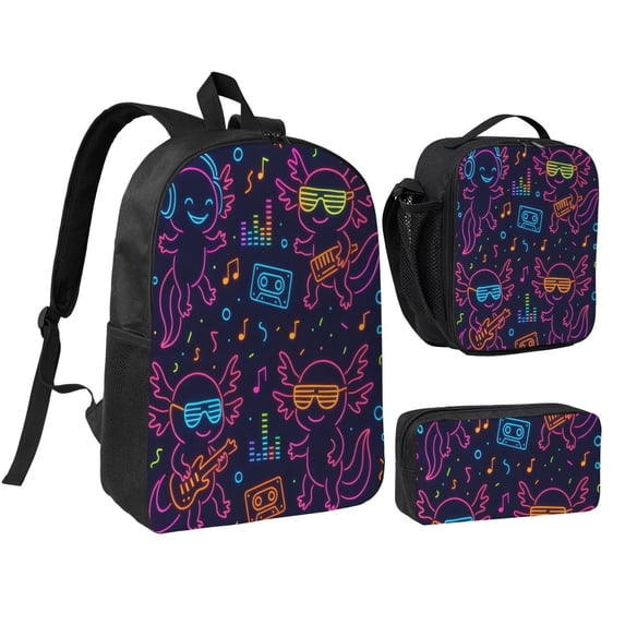 3pcs Casual Daypack 17 Inch Backpack Set Bookbag+Pencil Case+Lunch Bag ...