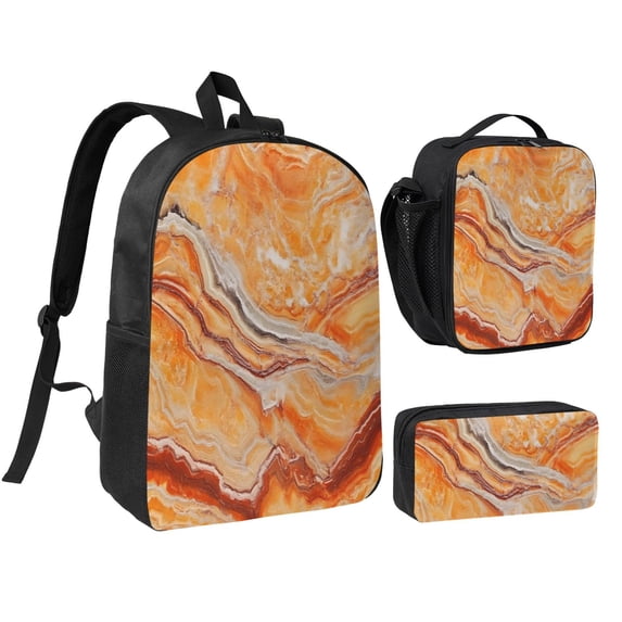 3pcs Casual Daypack 17 Inch Backpack Set Bookbag+Pencil Case+Lunch Bag ...