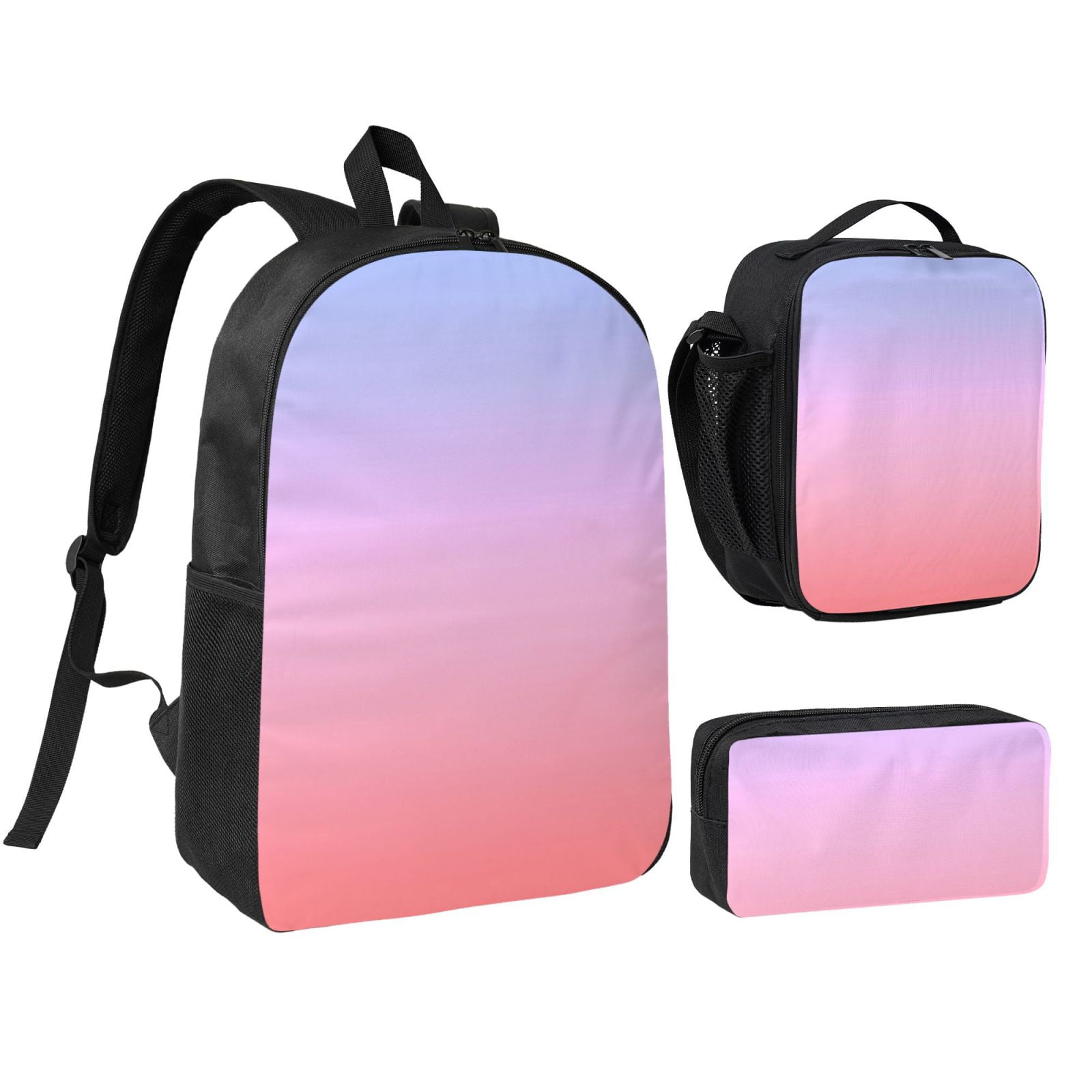 3pcs Casual Daypack 17 Inch Backpack Set Bookbag+Pencil Case+Lunch Bag ...