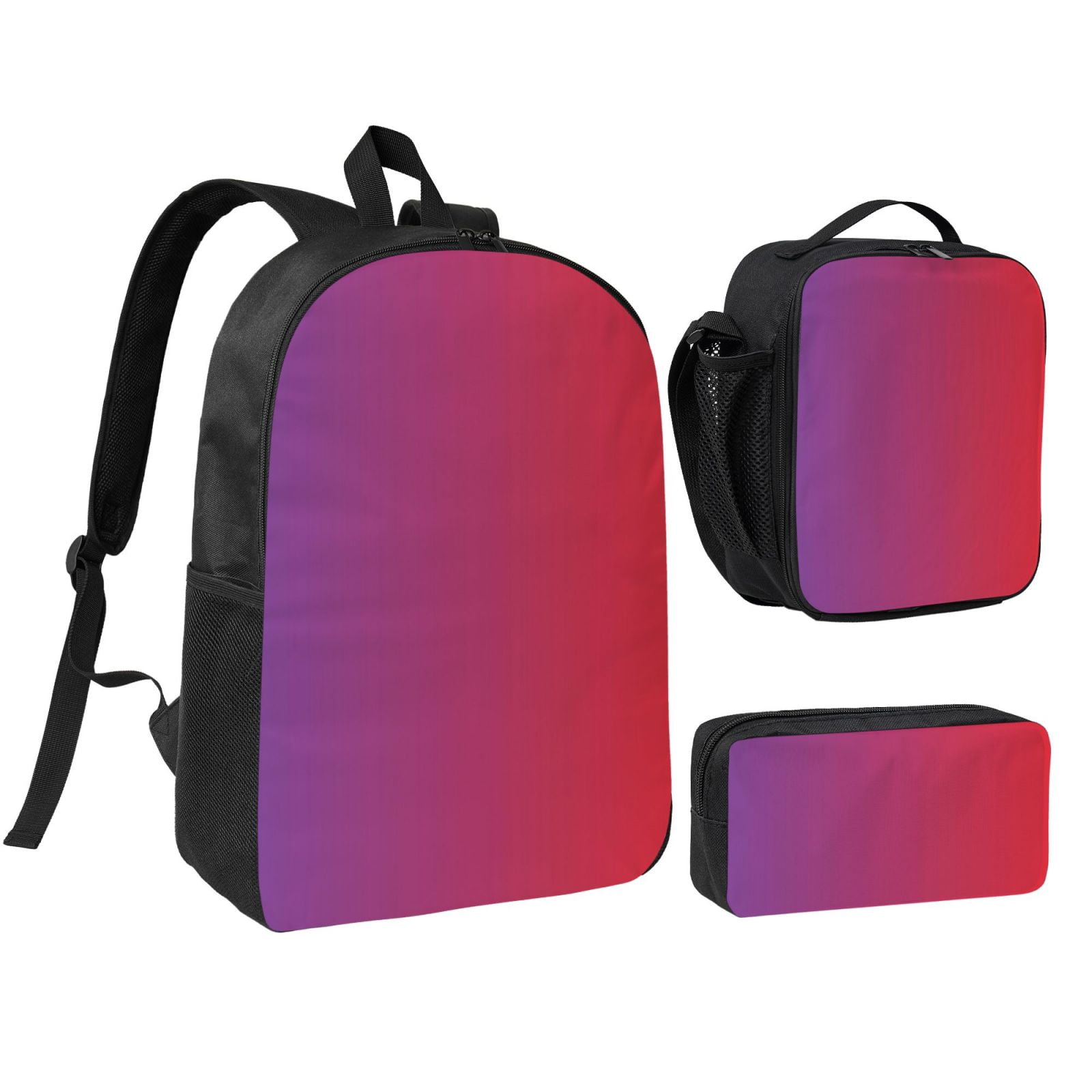 3pcs Casual Daypack 17 Inch Backpack Set Bookbag+Pencil Case+Lunch Bag ...