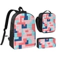 3pcs Casual Daypack 17 Inch Backpack Set Bookbag+Pencil Case+Lunch Bag ...