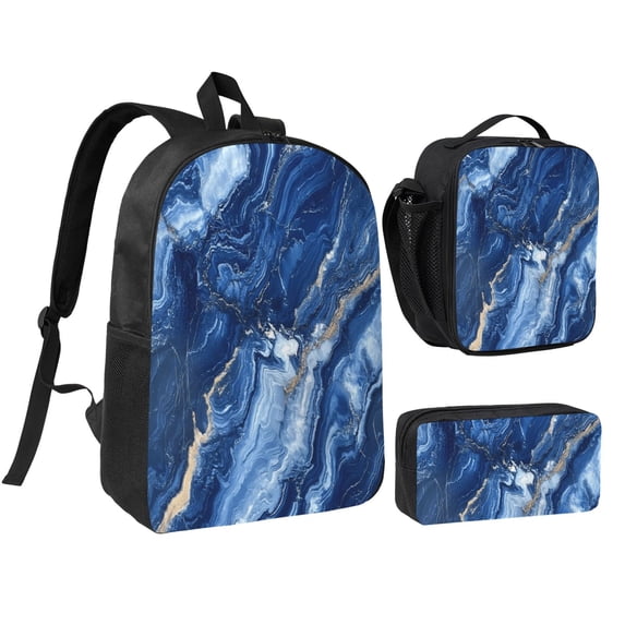 3pcs Casual Daypack 17 Inch Backpack Set Bookbag+Pencil Case+Lunch Bag ...