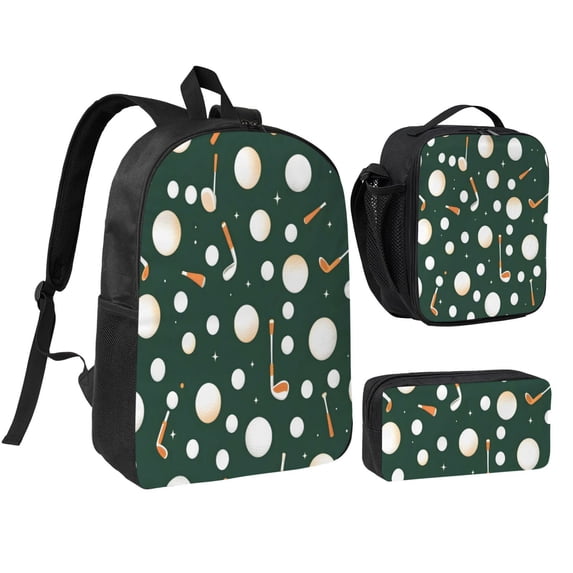 3pcs Casual Daypack 17 Inch Backpack Set Bookbag+Pencil Case+Lunch Bag ...