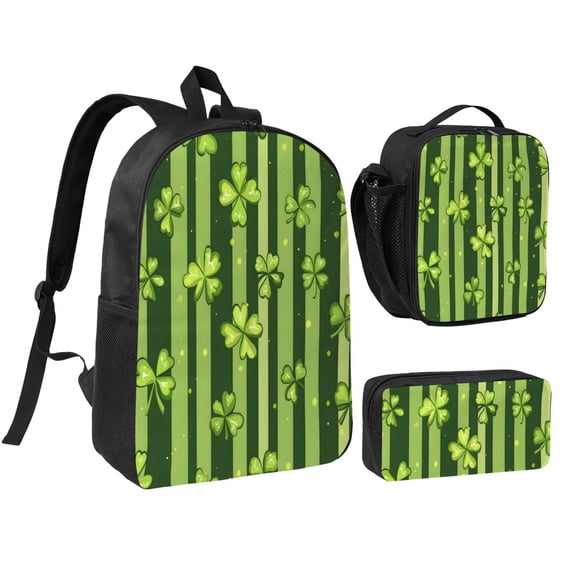 3pcs Casual Daypack 17 Inch Backpack Set Bookbag+Pencil Case+Lunch Bag ...