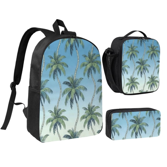 3pcs Casual Daypack 17 Inch Backpack Set Bookbag+Pencil Case+Lunch Bag ...