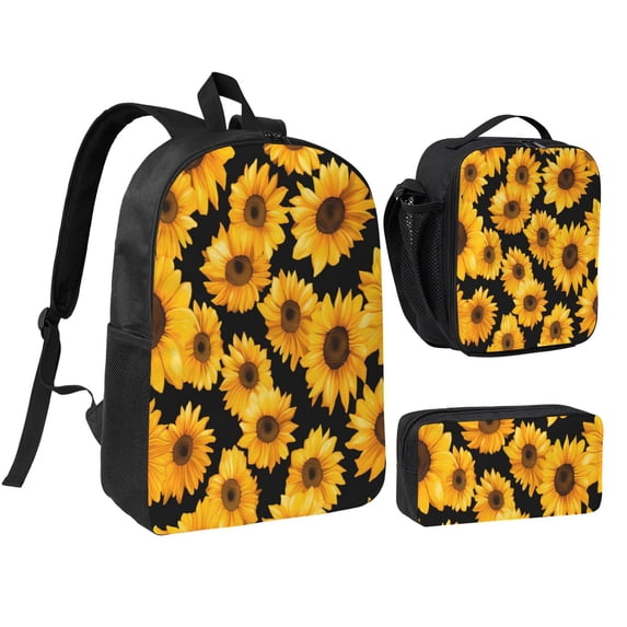 3pcs Casual Daypack 17 Inch Backpack Set Bookbag+Pencil Case+Lunch Bag ...