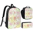 3pcs Casual Daypack 17 Inch Backpack Set Bookbag+Pencil Case+Lunch Bag ...
