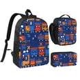 3pcs Casual Daypack 17 Inch Backpack Set Bookbag+Pencil Case+Lunch Bag ...
