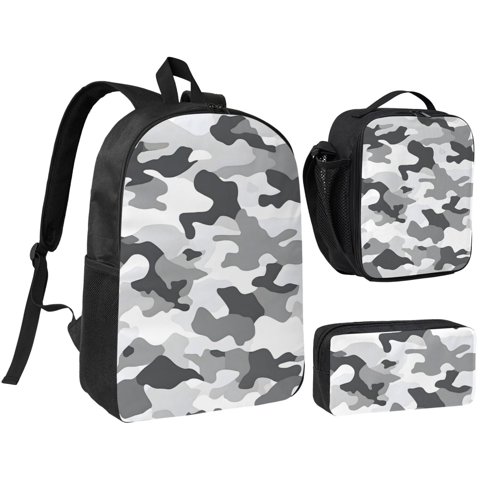 3pcs Casual Daypack 17 Inch Backpack Set Bookbag+Pencil Case+Lunch Bag ...