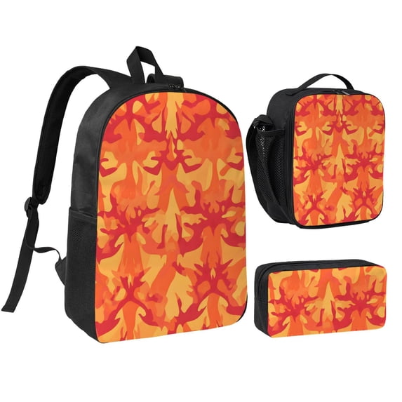 3pcs Casual Daypack 17 Inch Backpack Set Bookbag+Pencil Case+Lunch Bag ...
