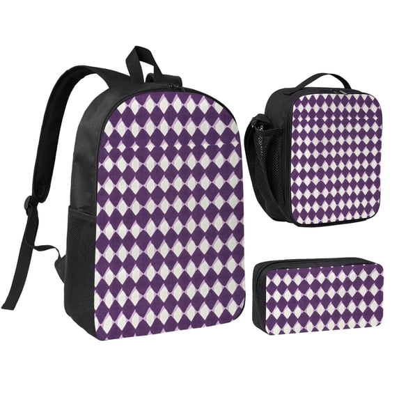 3pcs Casual Daypack 17 Inch Backpack Set Bookbag+Pencil Case+Lunch Bag ...