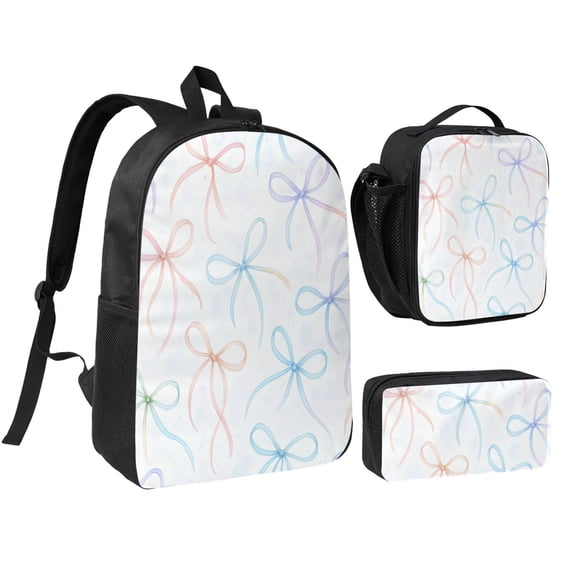 3pcs Casual Daypack 17 Inch Backpack Set Bookbag+Pencil Case+Lunch Bag ...