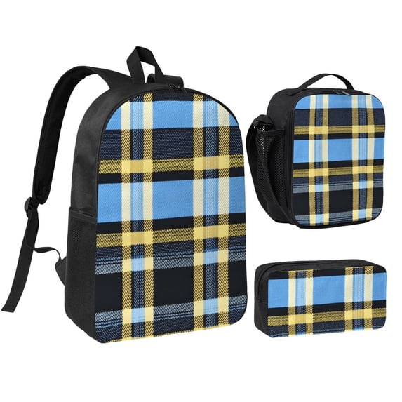 3pcs Casual Daypack 17 Inch Backpack Set Bookbag+Pencil Case+Lunch Bag ...