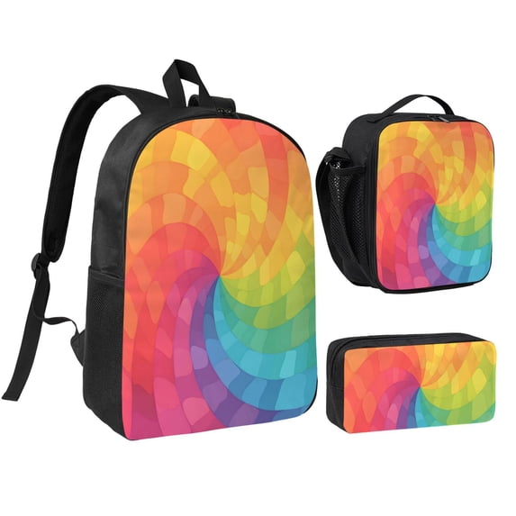 3pcs Casual Daypack 17 Inch Backpack Set Bookbag+Pencil Case+Lunch Bag ...
