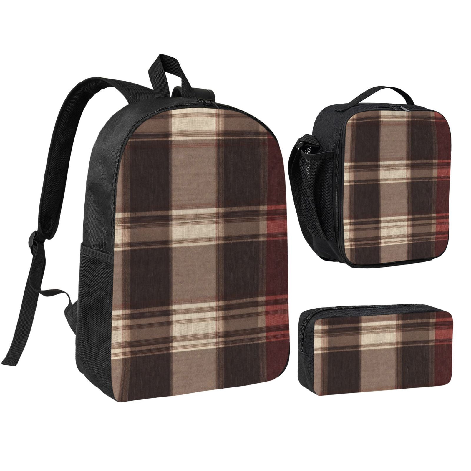 3pcs Casual Daypack 17 Inch Backpack Set Bookbag+Pencil Case+Lunch Bag ...