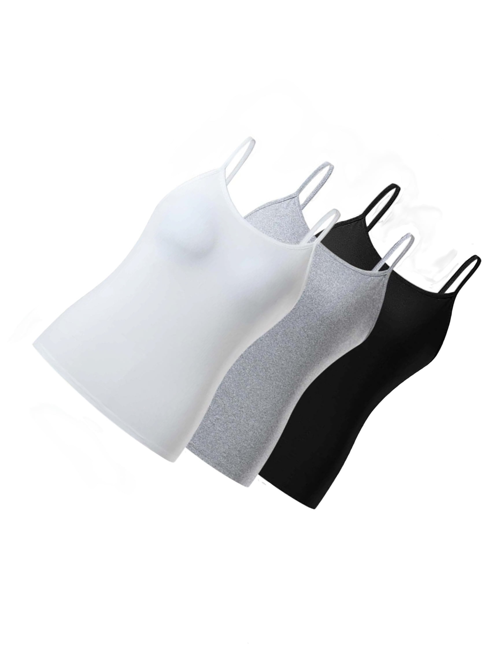 3pcs Casual Solid Spaghetti Strap Cami Multicolor Plus Size Tank Tops & Camis (Women's Plus Tops ...