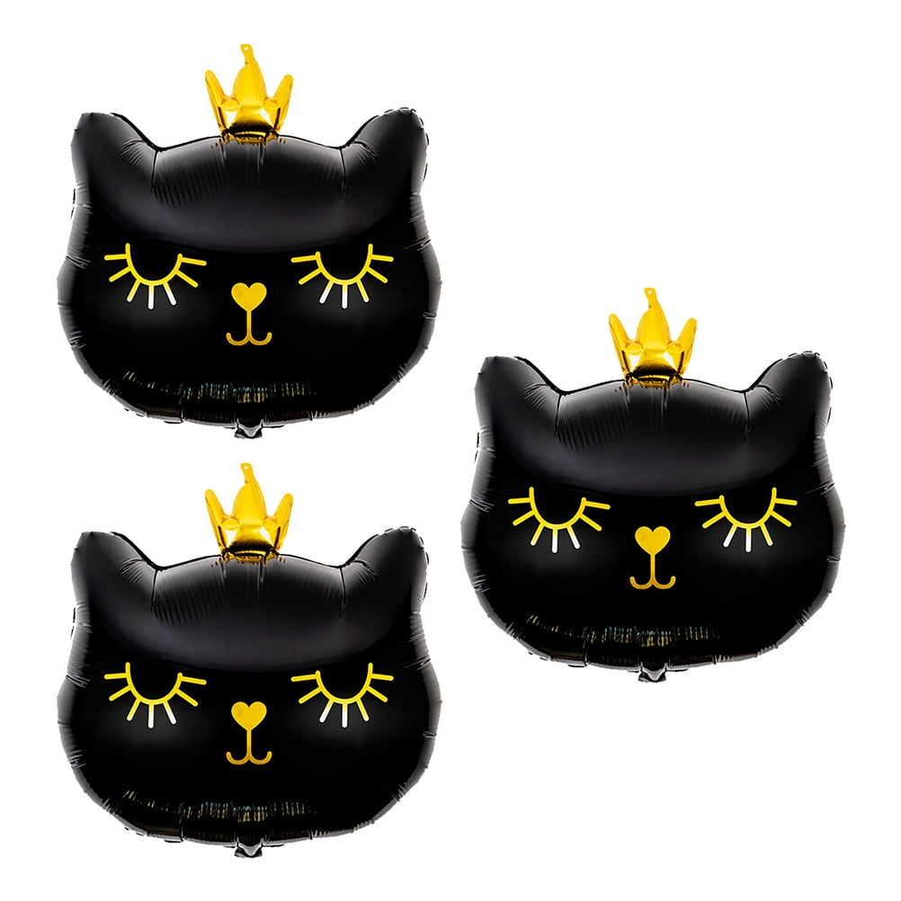 3pcs Cat Foil Balloons Cat Birthday Balloons Balloons for Cat Birthday ...