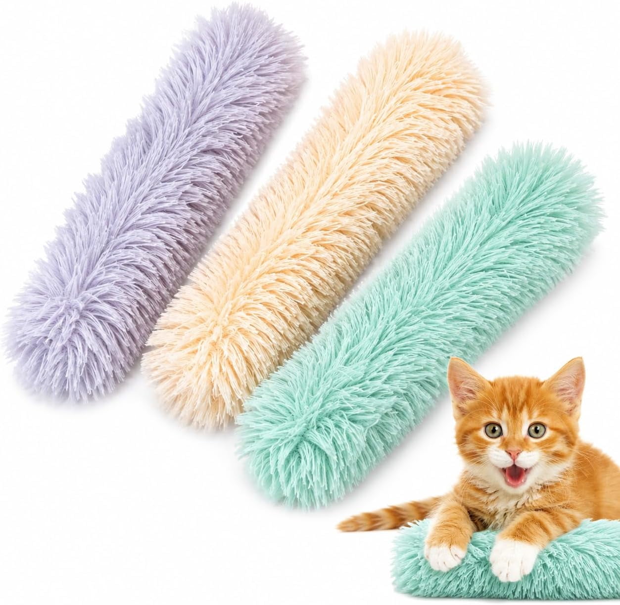 3pcs Catnip Cat Toy Cushion for Indoor Cats, Soft Interactive Cat ...