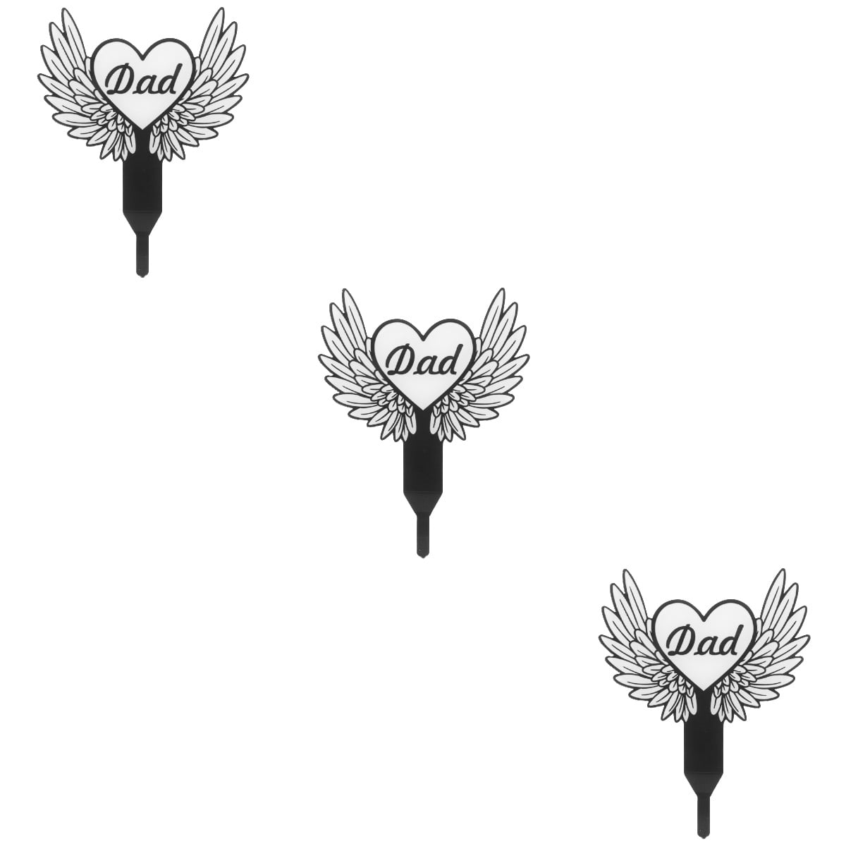 3pcs Cemetery Wing Memorial Sign Marker Acrylic Yard Stake Grave Marker ...