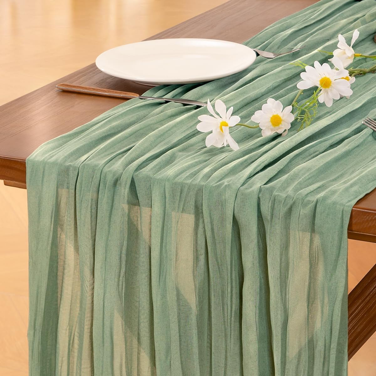 3pcs Cheesecloth Table Runner Boho Rustic Gauze 35" x 118" Cheese Cloth ...