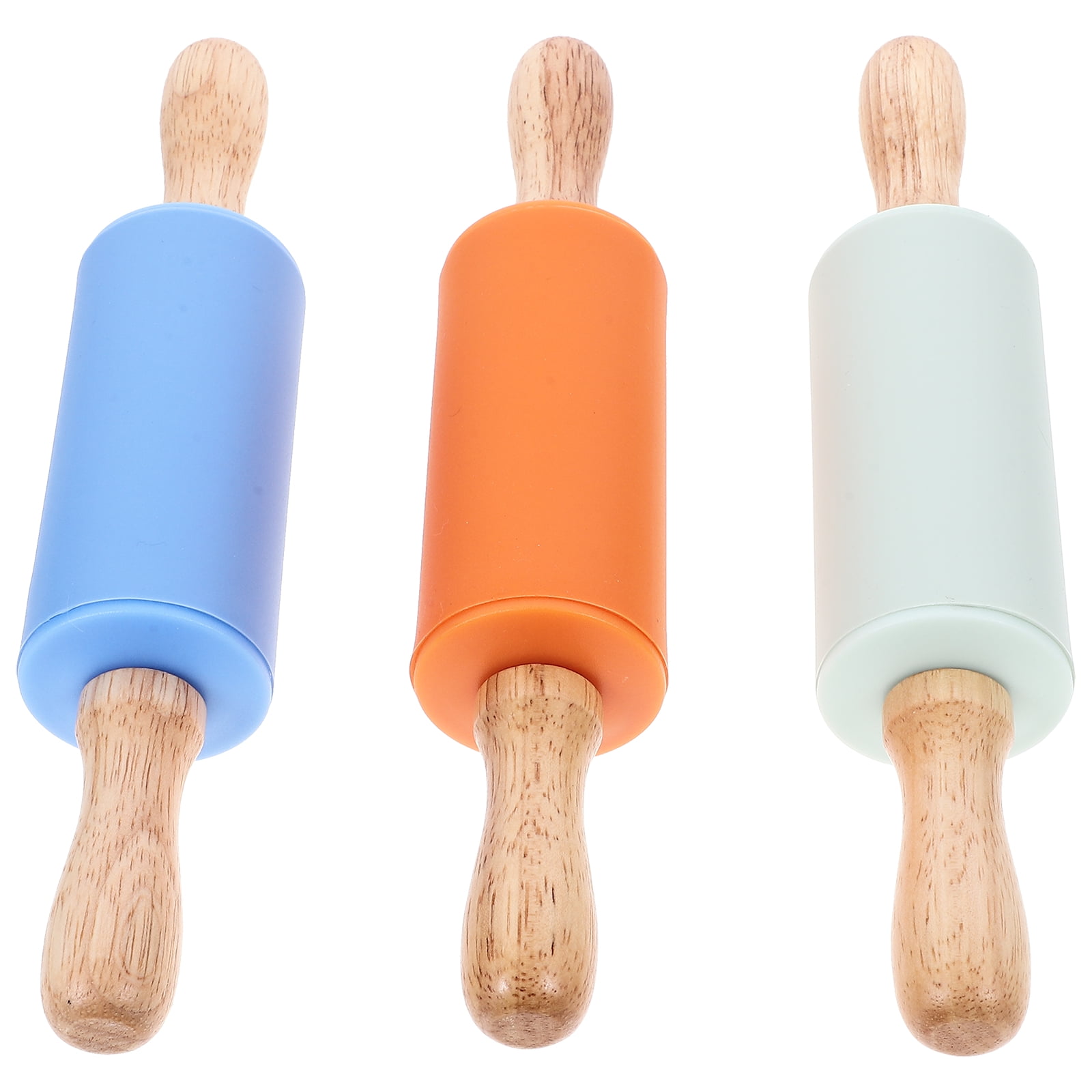 3pcs Children Silicone Roller Type Rolling Pin Rolling Rod Compact Size ...