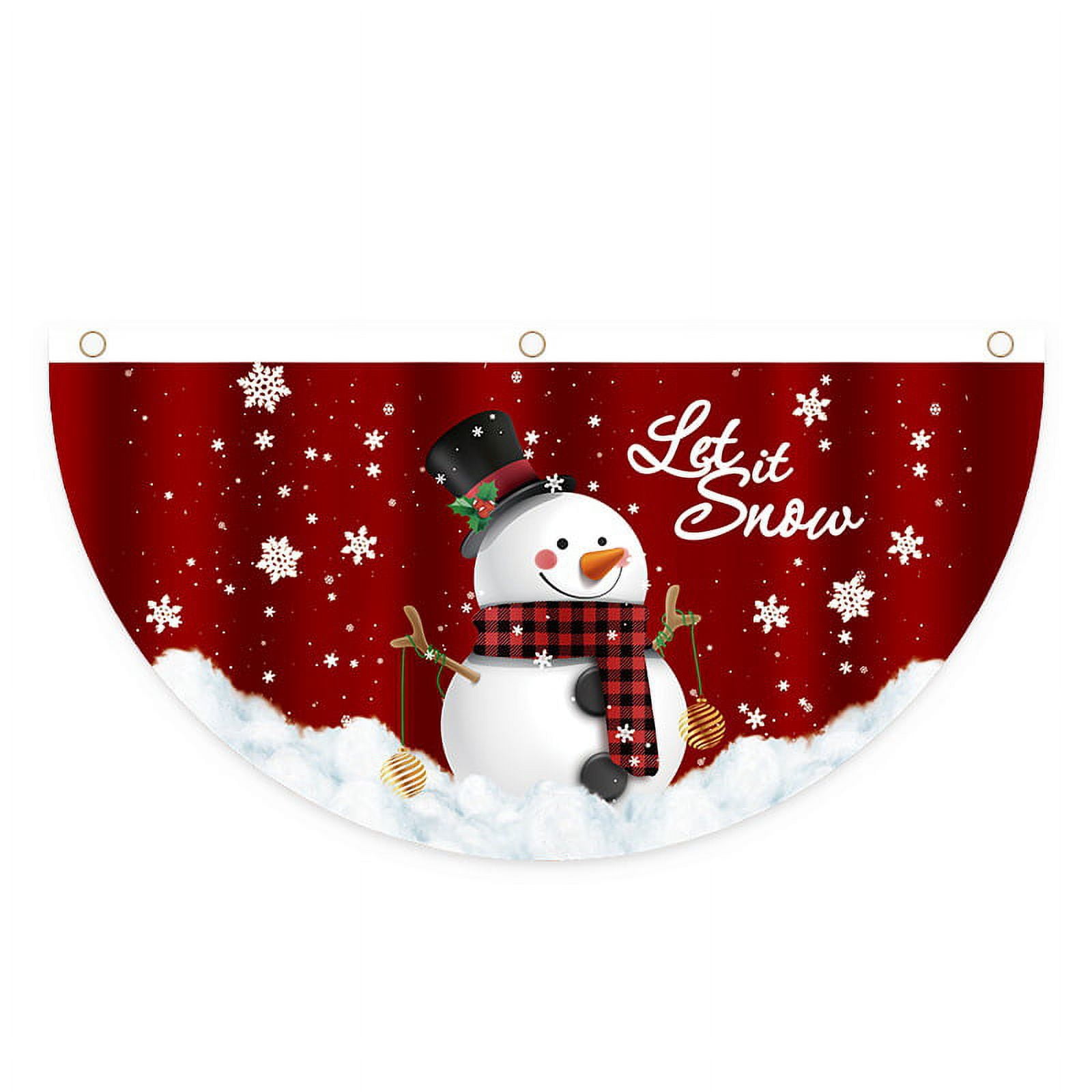 3pcs Christmas Bunting Flags for Outdoor, 1.5 x 3Feet Buffalo Check Fan ...