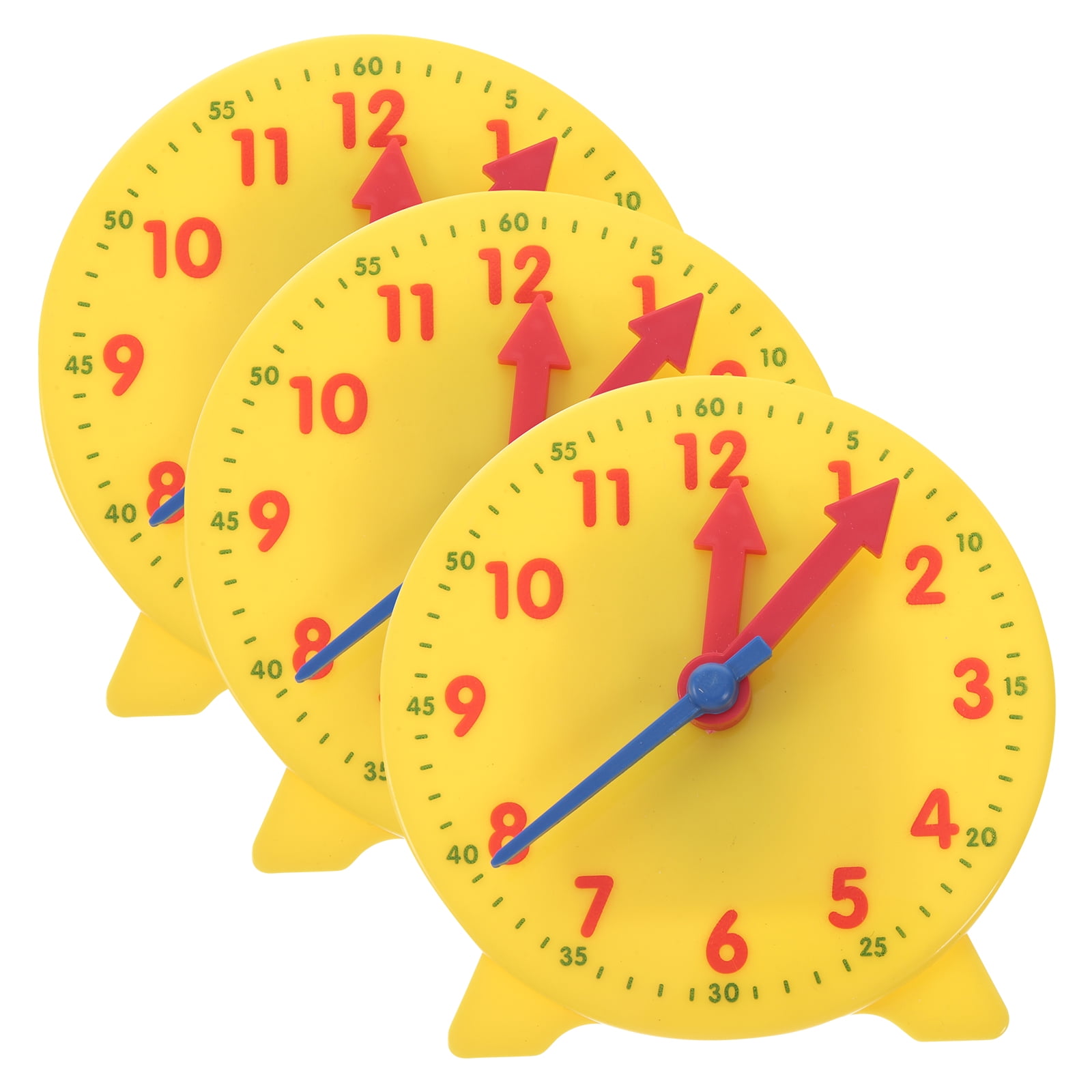 3pcs Classroom Display Clock Models Prop School Teaching Clock Models ...