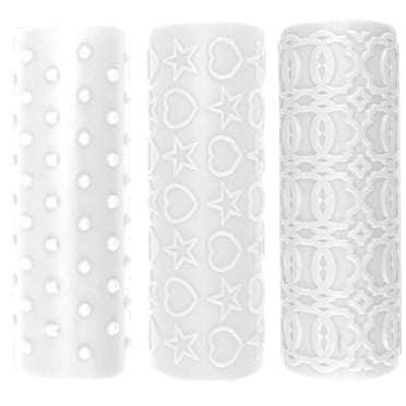 5 Styles 6 Inch Wooden Handle Clay Texture Roller Modeling Pattern ...