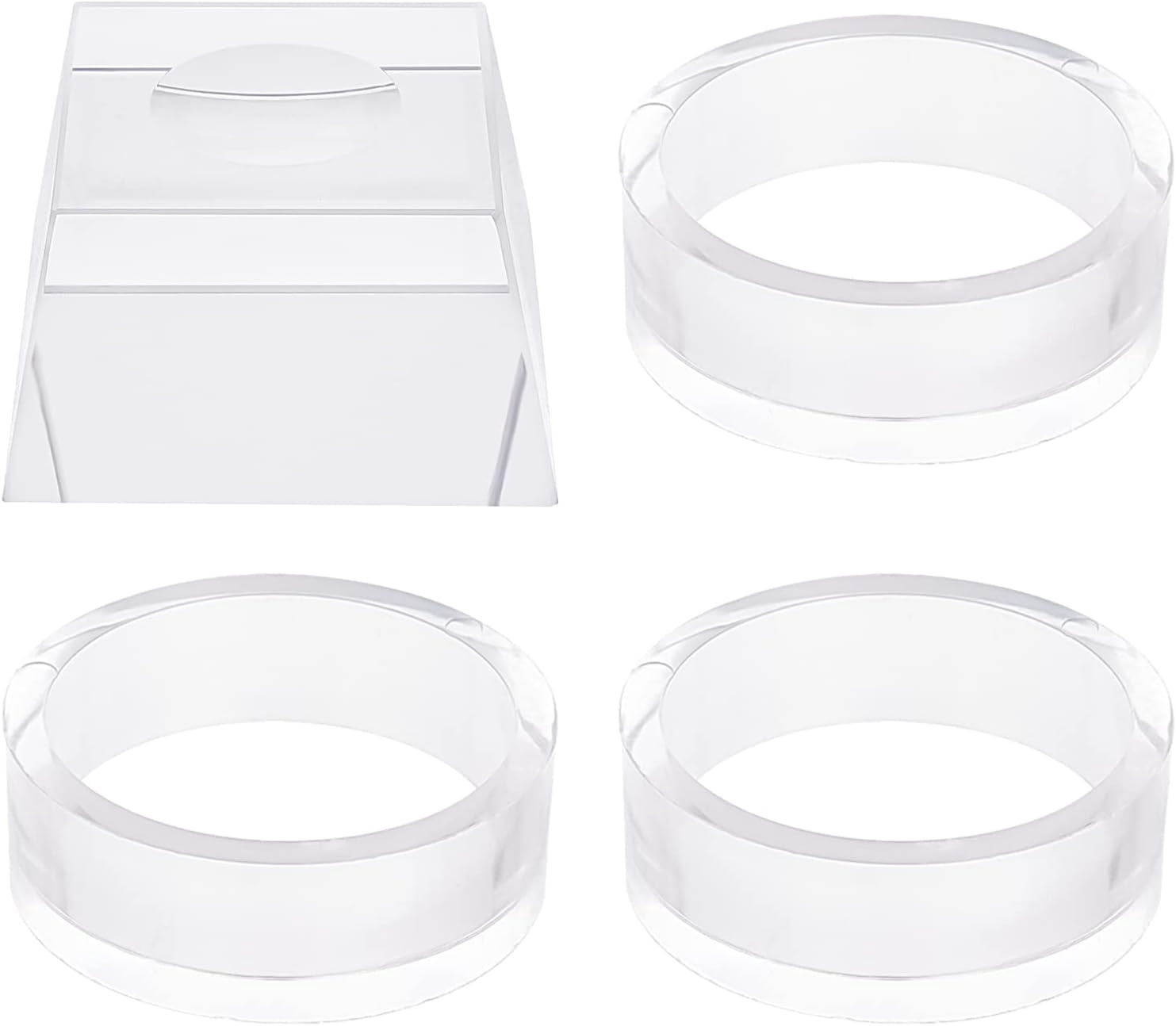 3pcs Clear Round Balls Stand Holder with 1pcs Glass Display Bases Ball ...