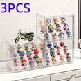3pcs Clear Stackable Figure Display Cases | Plastic Storage Bins with ...