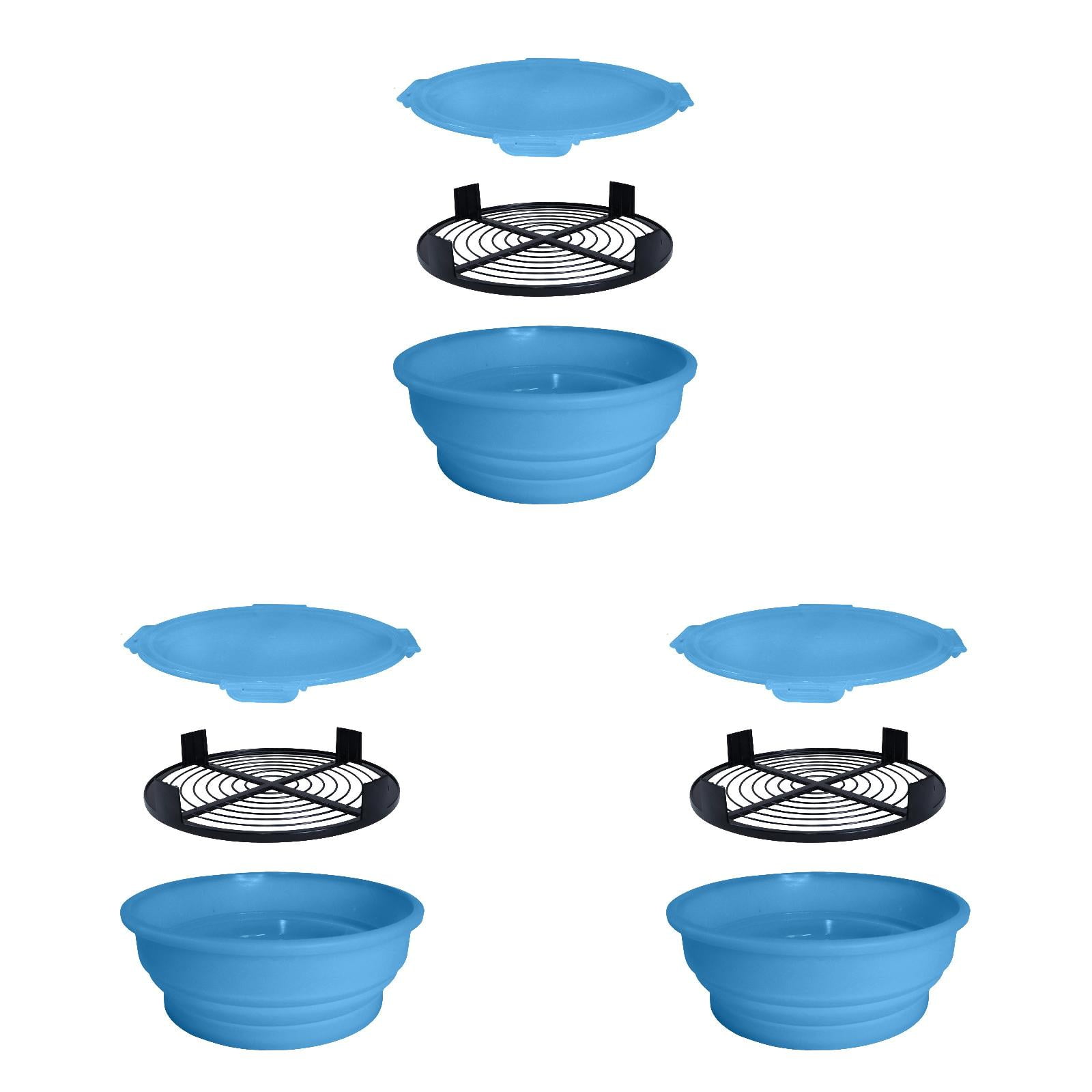 3pcs Collapsible Batter Bowl Mess Free Breader Shaker Bowl With Lid ...