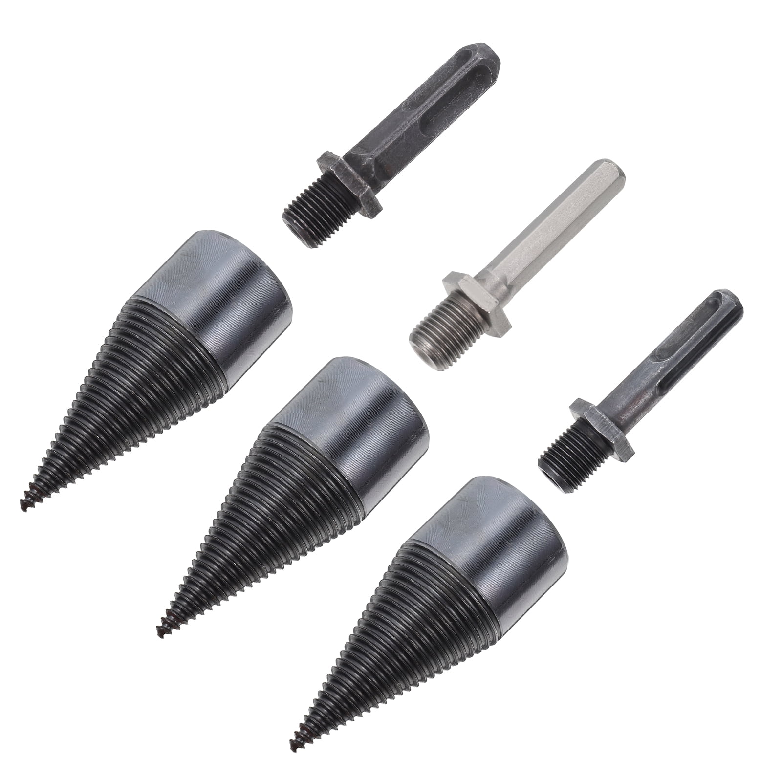 3pcs Cone Kindling Firewood Splitter Splitting Wood Cone Drill Bit ...