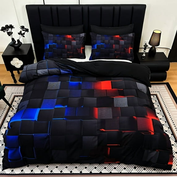 3pcs Cool Tech Digital Print Duvet Cover Set for All Seasons, Available ...