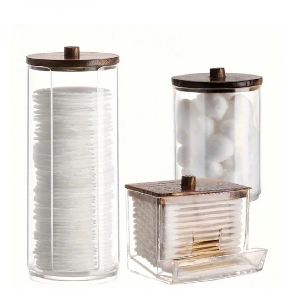 3pcs Cotton Swab Holder Bathroom Dispenser Storage Cotton Ball, Cotton ...