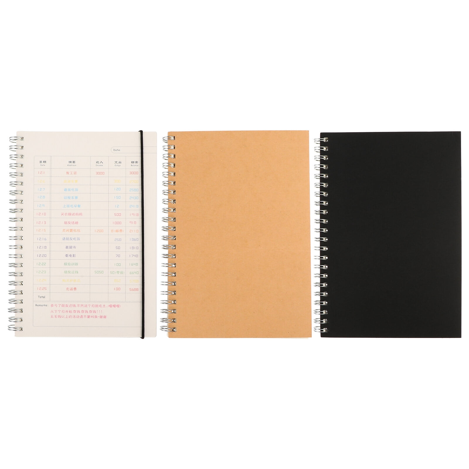 3pcs Creative Notebook Practical Cash Detail Account Book - Walmart.com