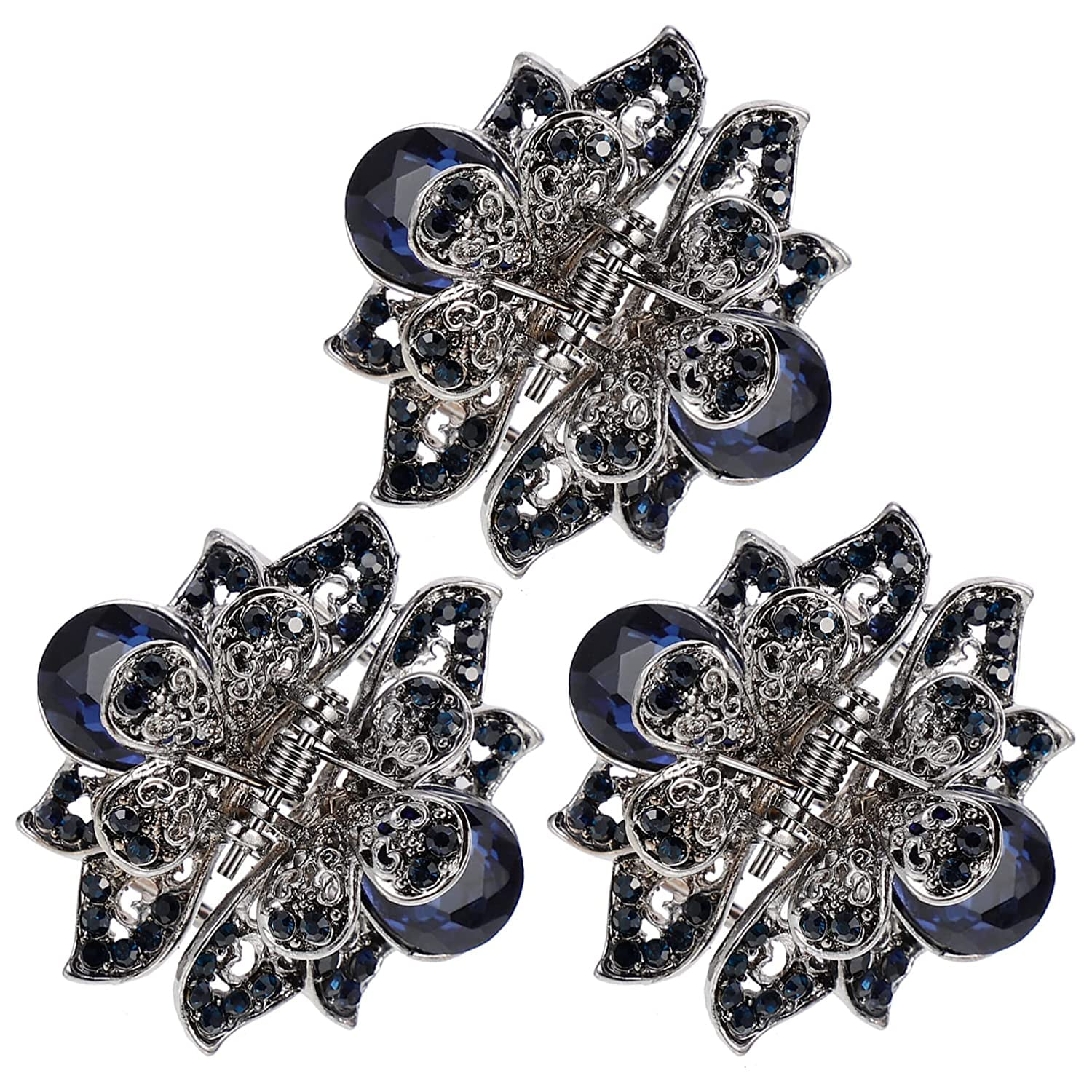 3pcs Crystal Rhinestone Hair Claws Mini Jaw Clips Decorative Hair Claw ...