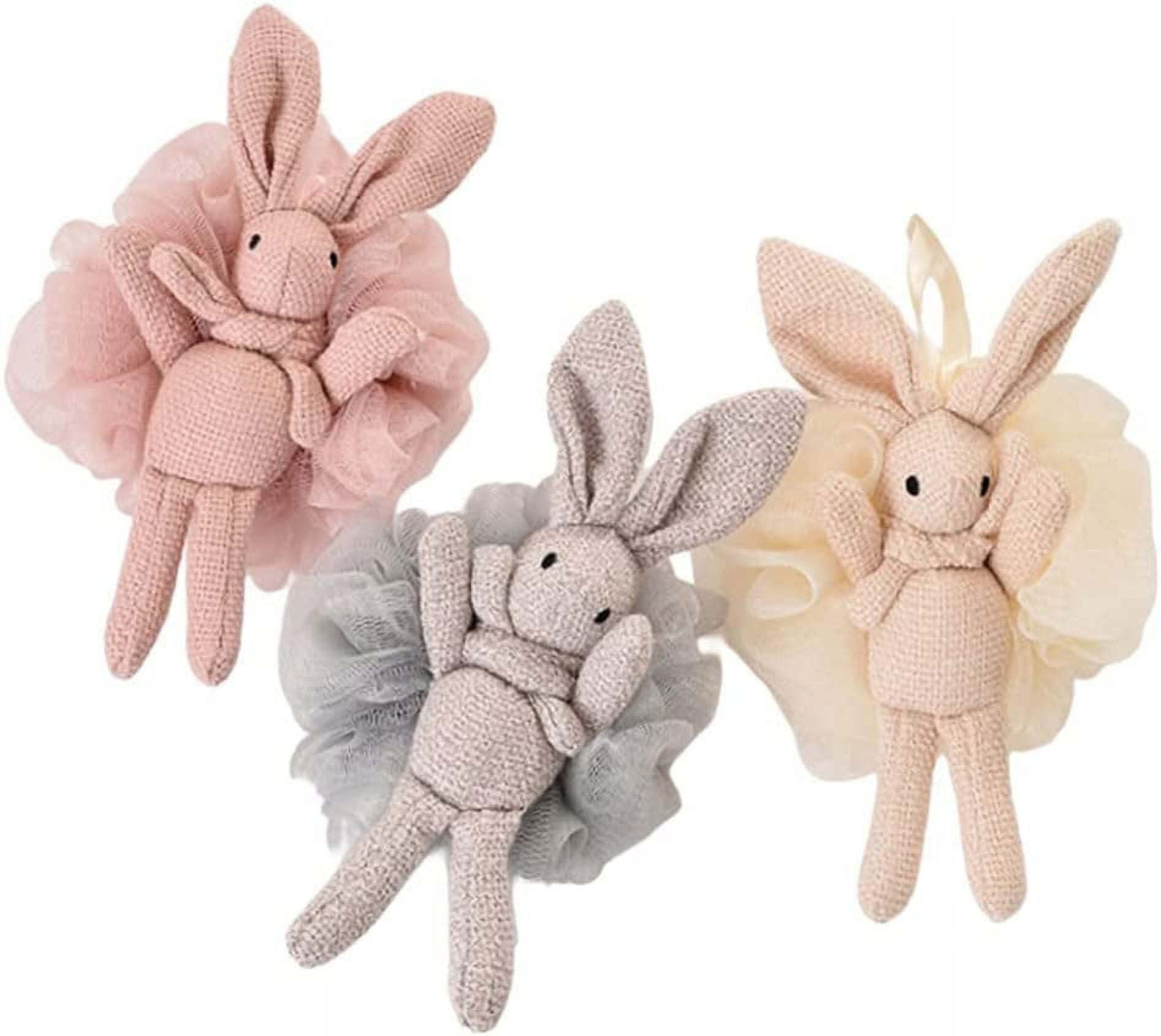 3pcs Cute Bath Balls Shower Foaming Balls Rabbit Bath Pouf Shower ...