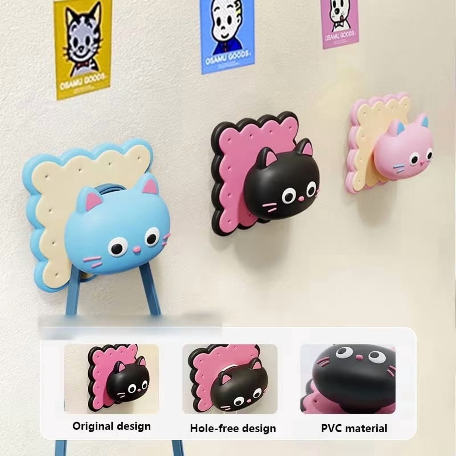3pcs Cute Cat Doorstop - Wall-Mounted Anti-Collision Corner Protector ...