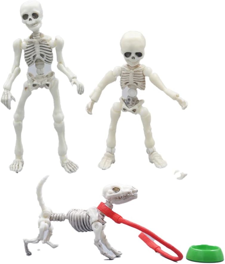 3pcs Cute Fashion Design Mr. Bones with Guitar Mini Pose Skeleton Model ...