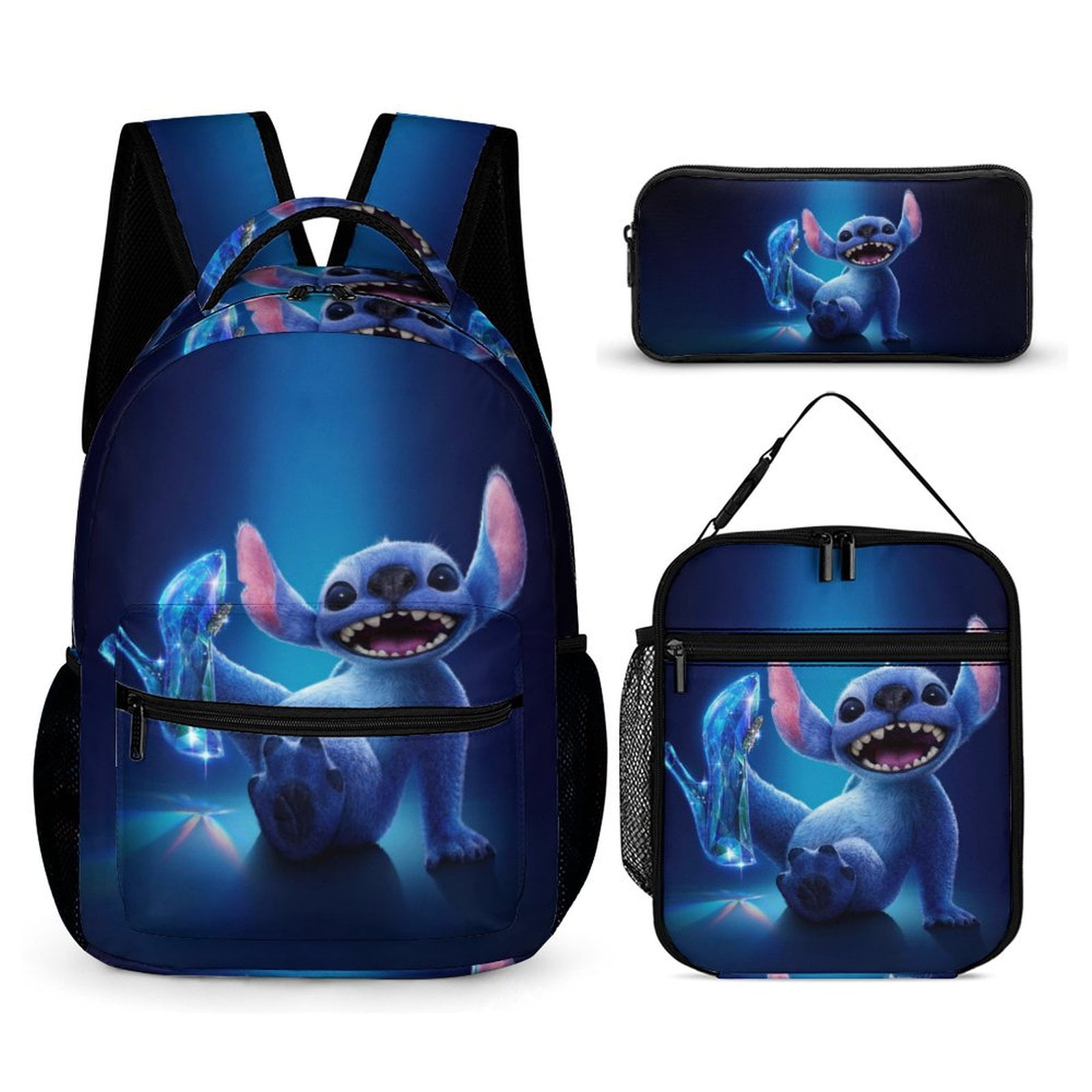 3pcs Cute Stitch Backpack Set, Multi-functional Laptop Bag 17in Water ...
