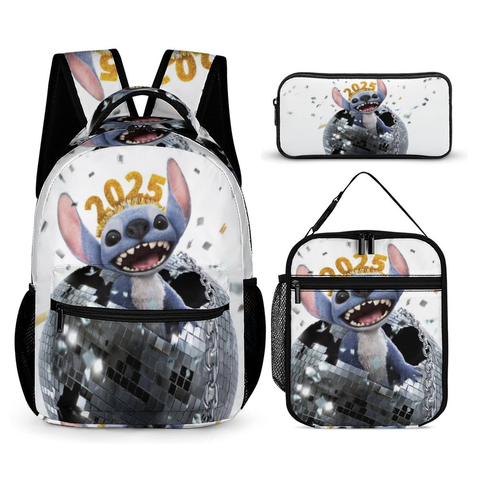 3pcs Cute Stitch Backpack Set, Multi-functional Laptop Bag 17in Water ...