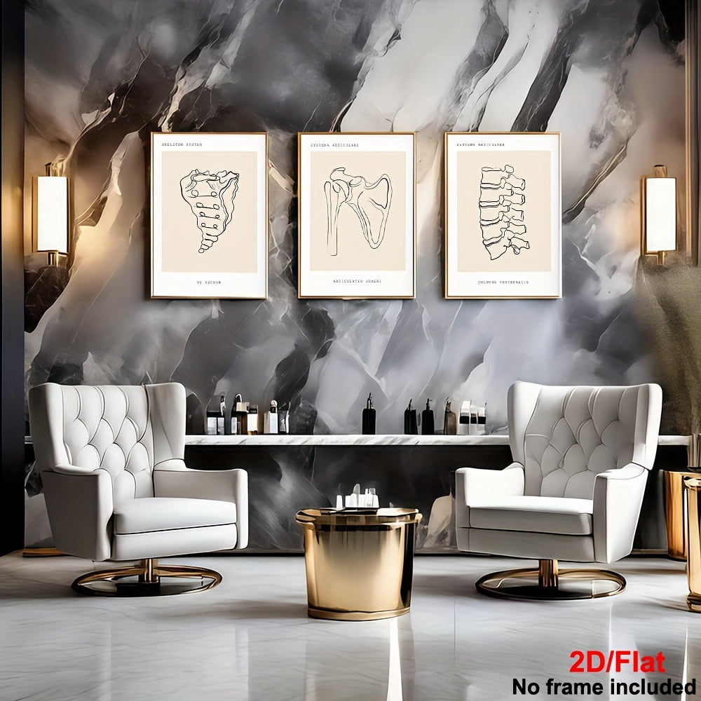 3pcs Decorative Artwork, 2D Unframed Canvas Prints, Human Anatomy Art ...