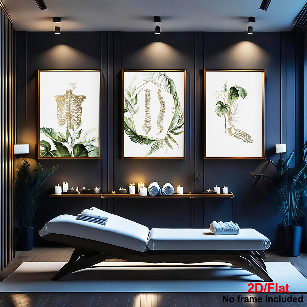 3pcs Decorative Canvas Art Prints - Frameless 2D Spine Massage ...