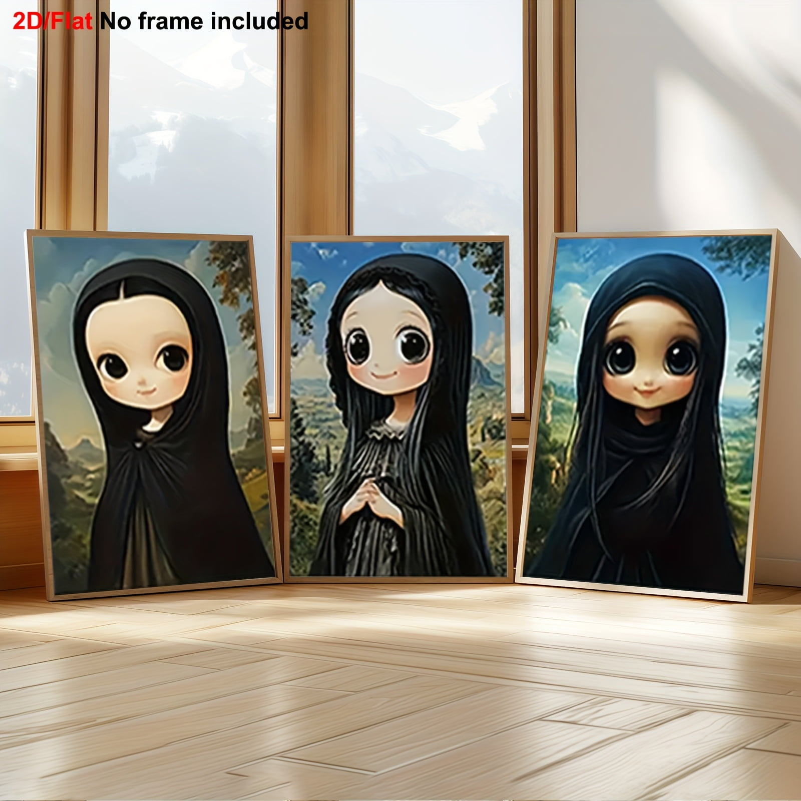 3pcs Decorative Canvas Art Set, Frameless Mona Lisa Inspired Prints ...