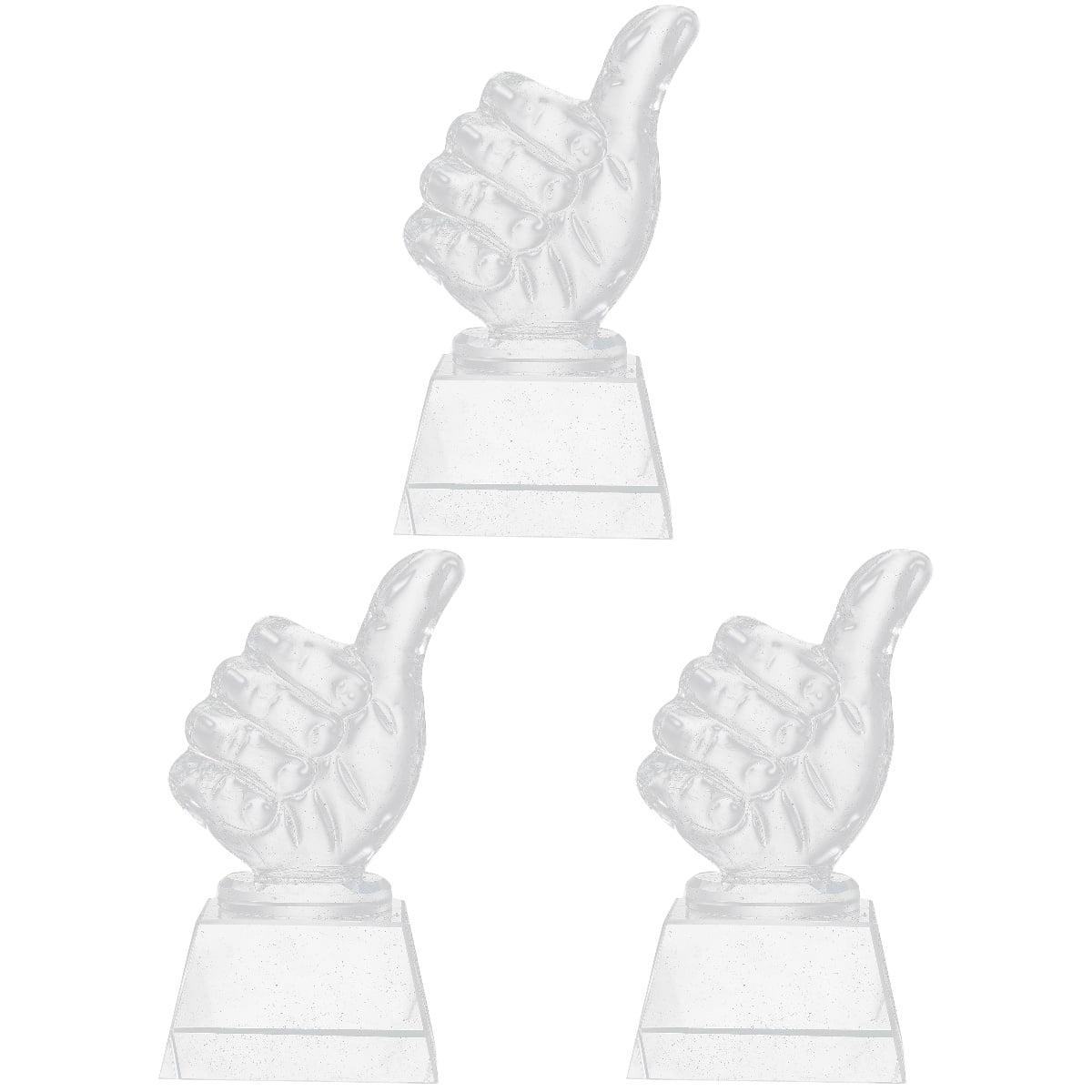 3pcs Decorative Trophy Model Delicate Glass Trophy Cup Thumb Shaped ...