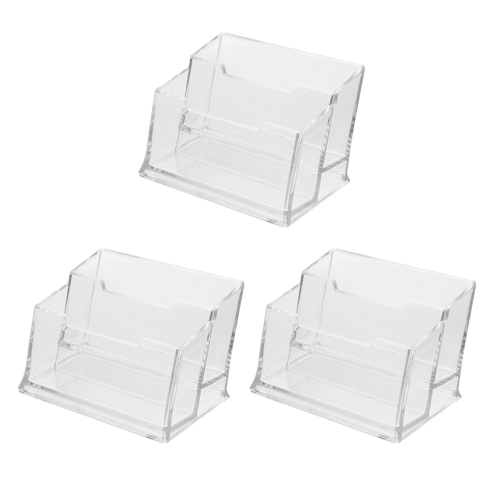 3pcs Desktop Business Card Display Holder Transparent Plastic Business ...