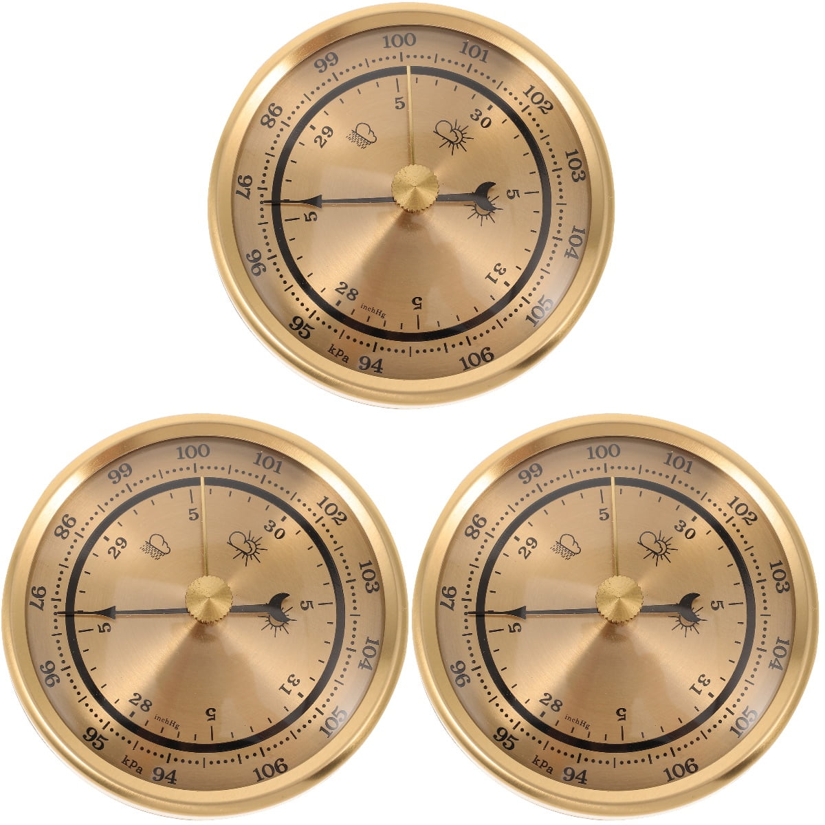 3pcs Dial Barometer Household Barometer Pressure Gauge Tool Small ...