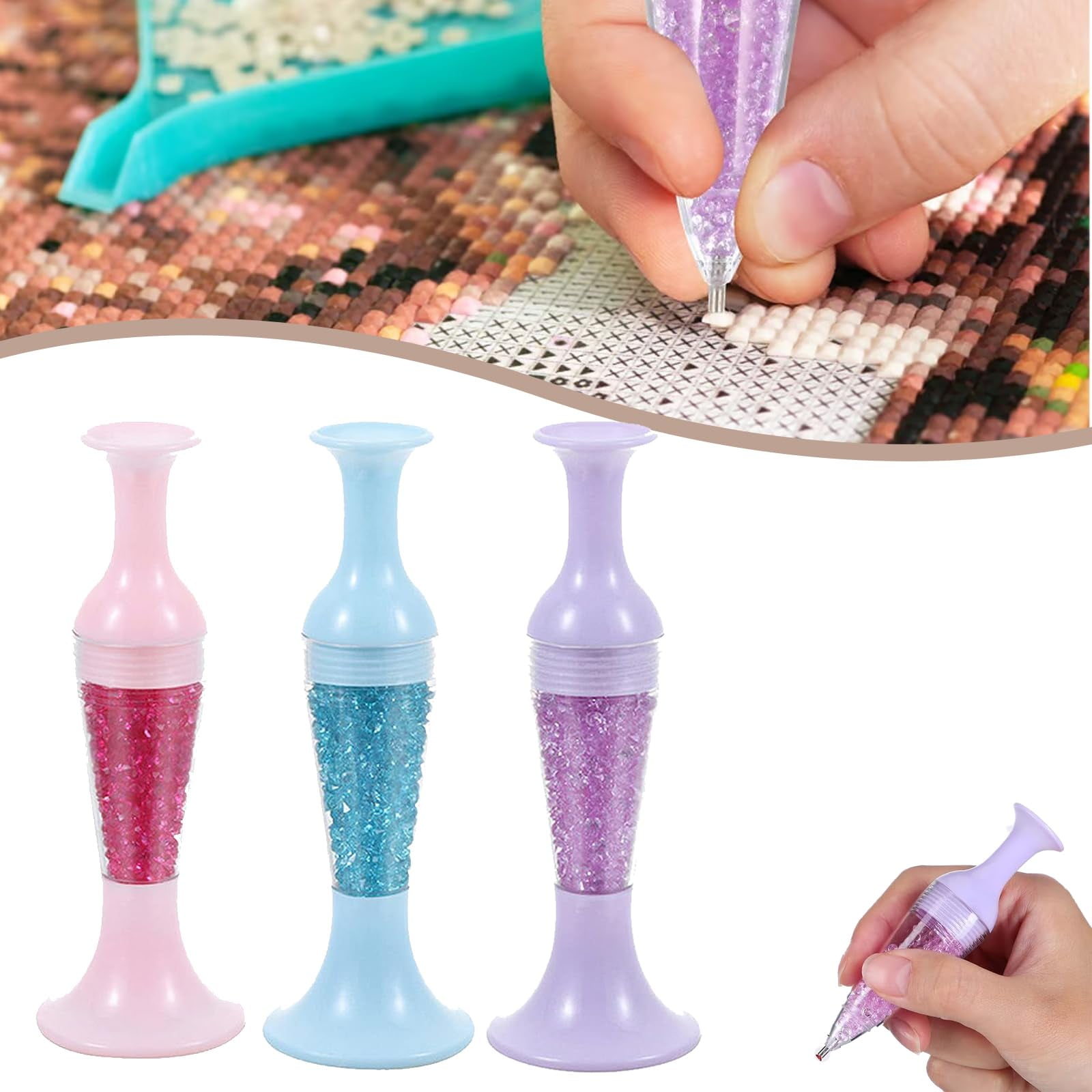 3pcs Diamond Painting Pens,Diamond Painting Flower Pot Shape Point ...